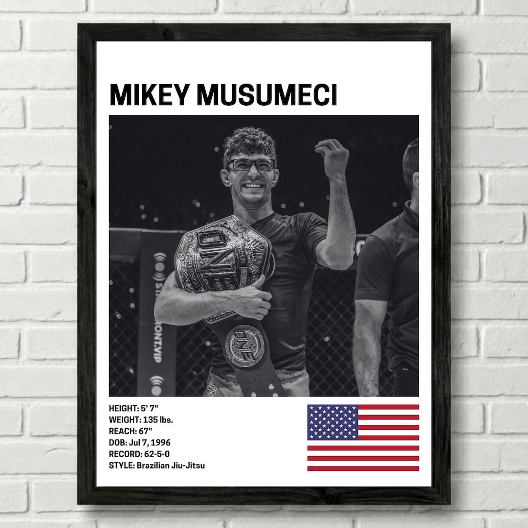 Mikey Musumeci Jiu Jitsu Poster, Wrestling Wall Art, Grappling Poster ...