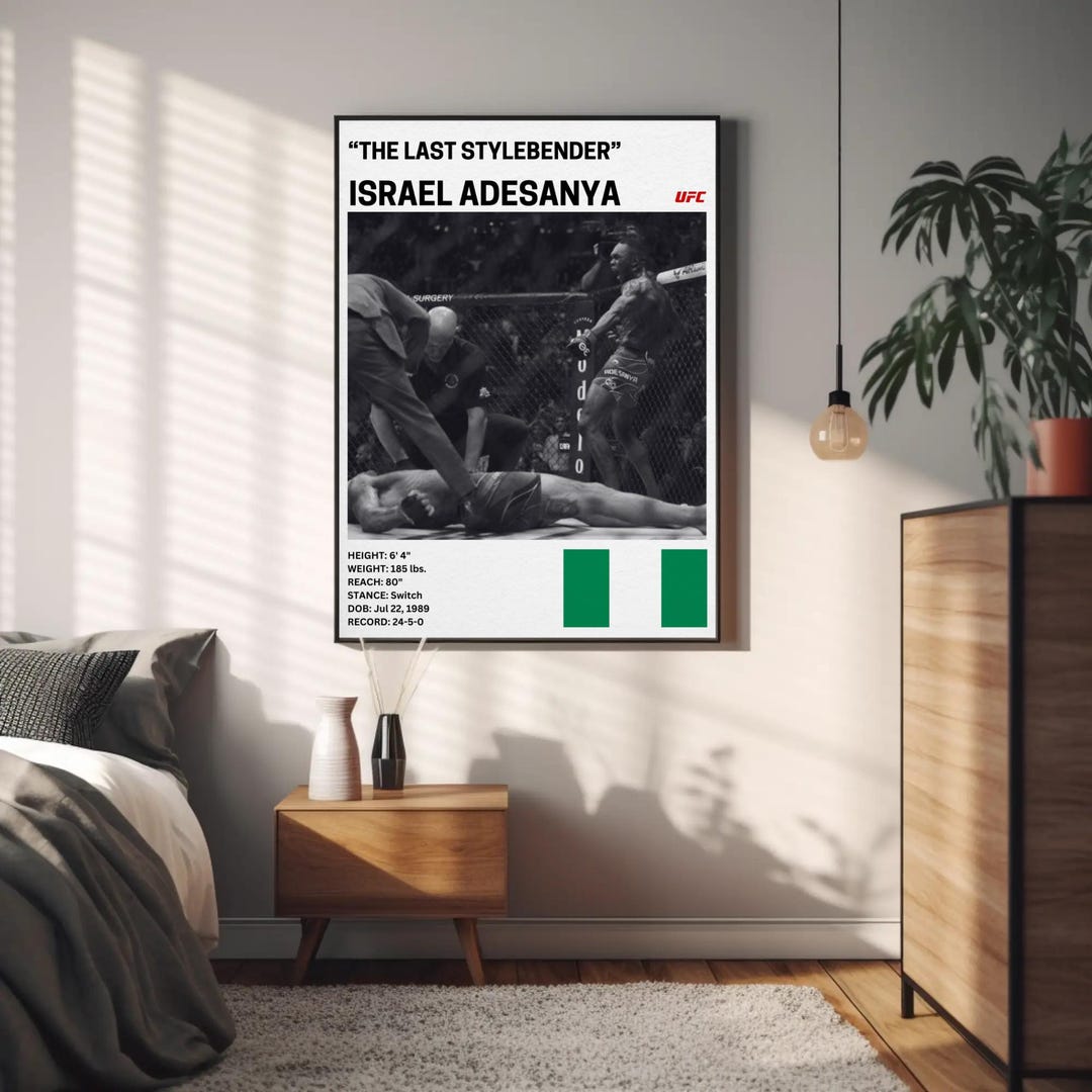 Israel Adesanya Poster, UFC Fighter Wall Art Decor, the Last ...