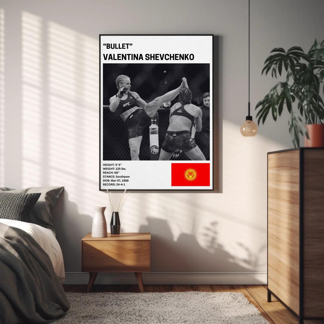 Valentina Shevchenko Poster, Fighter Wall Art Decor, Bullet, MMA, Mixed ...