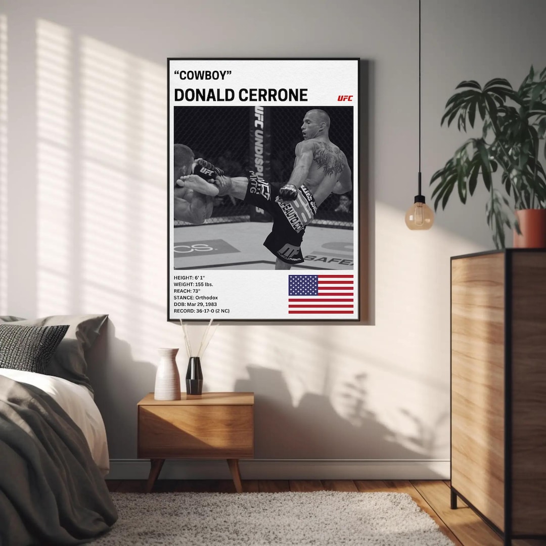 Donald Cerrone Poster, UFC Fighter Wall Art Decor, Cowboy, MMA, UFC ...
