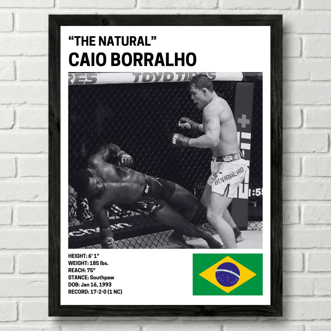 Caio Borralho Poster, Fighter Wall Art Decor, UFC, Mixed Martial Arts ...