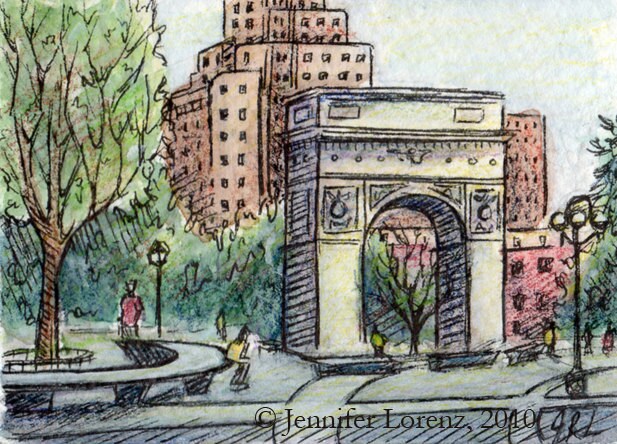 Mini Art Print: Washington Square Park, NYC - Etsy