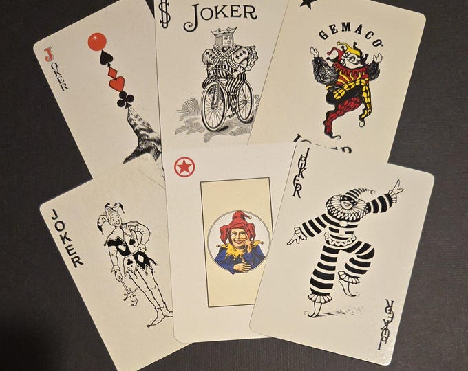 6 Single Joker Cards All Different: Collect Trade Swap Craft - Etsy