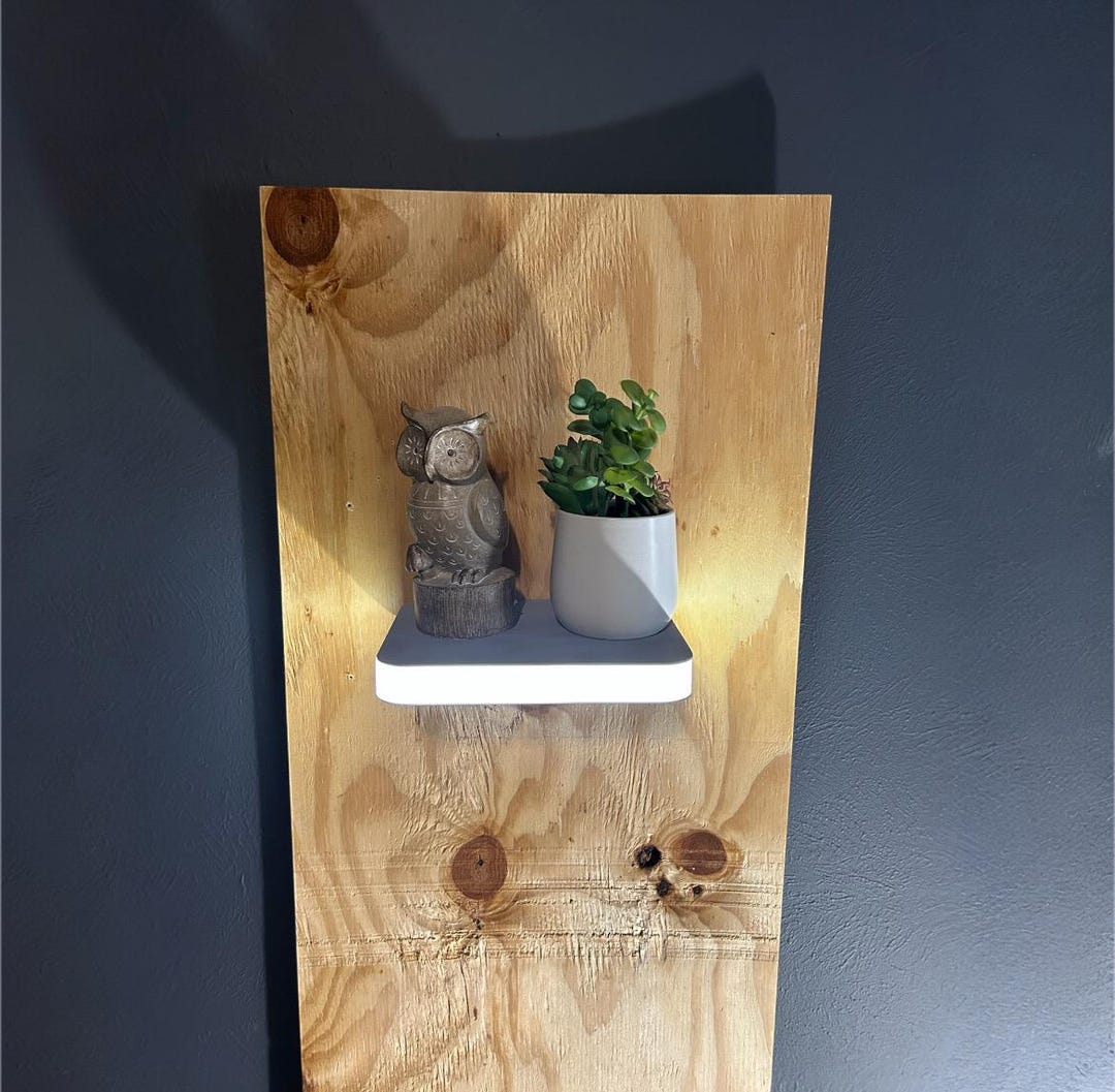 3d-printed Floating Shelf With Motion-activated LED Lighting – Gray ...