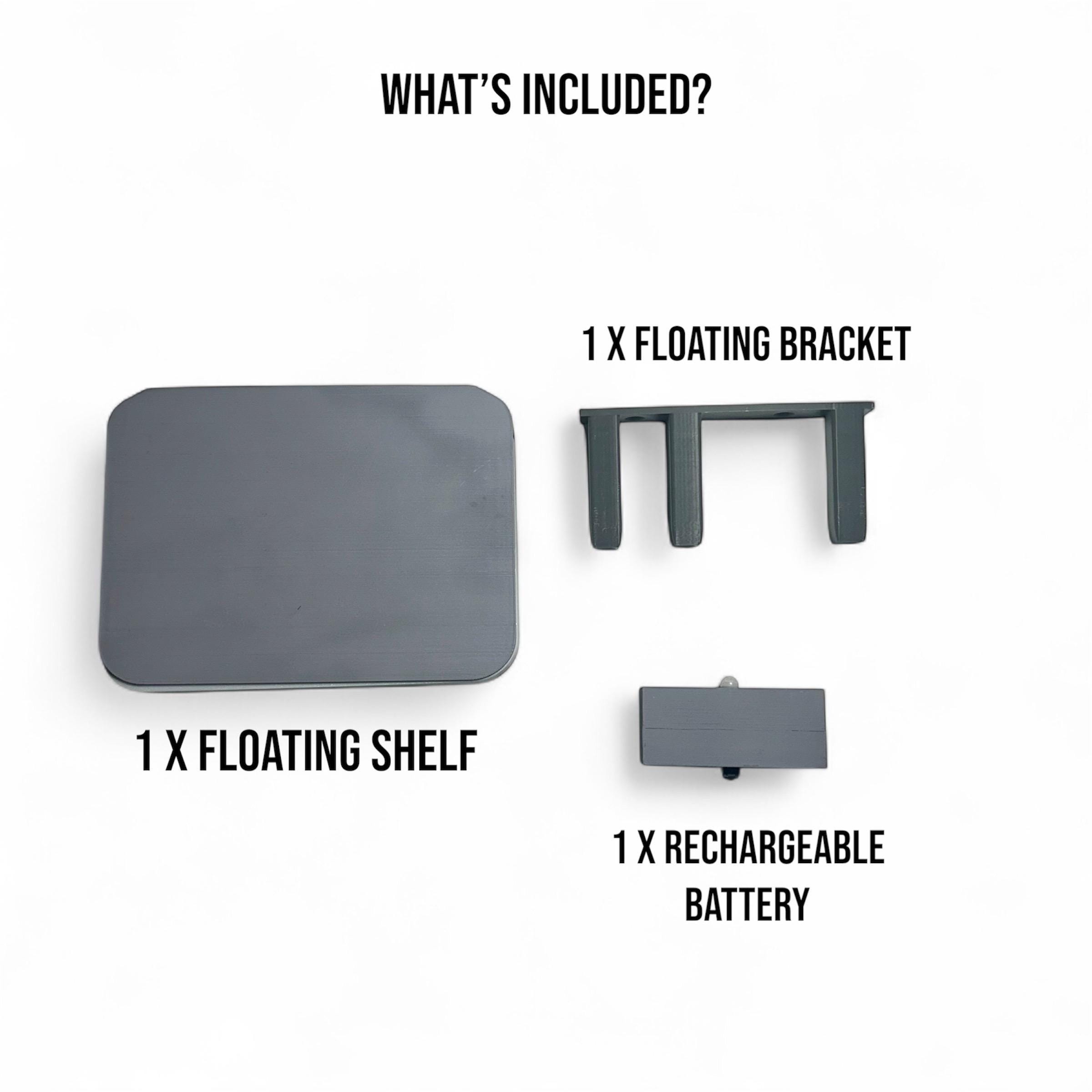 3d-printed Floating Shelf With Motion-activated LED Lighting – Gray ...