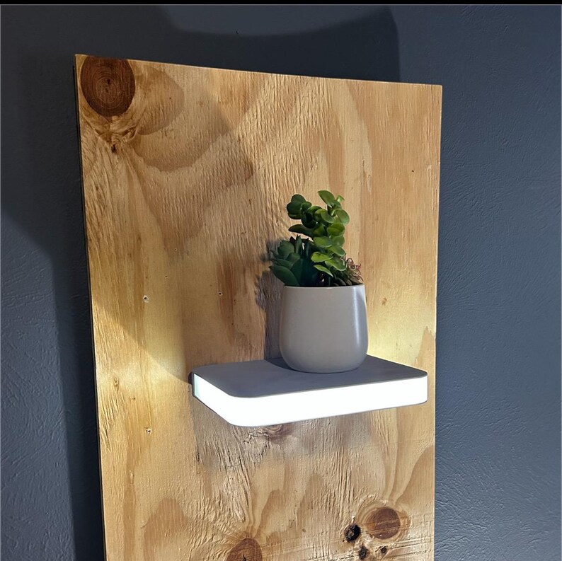 3d-printed Floating Shelf With Motion-activated LED Lighting – Gray ...