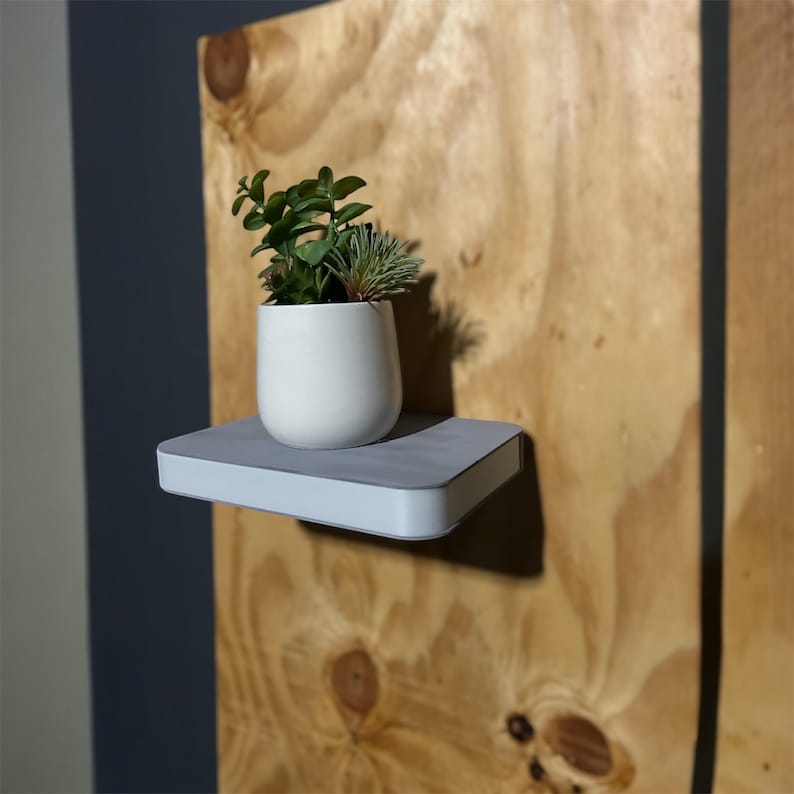 3d-printed Floating Shelf With Motion-activated LED Lighting – Gray ...