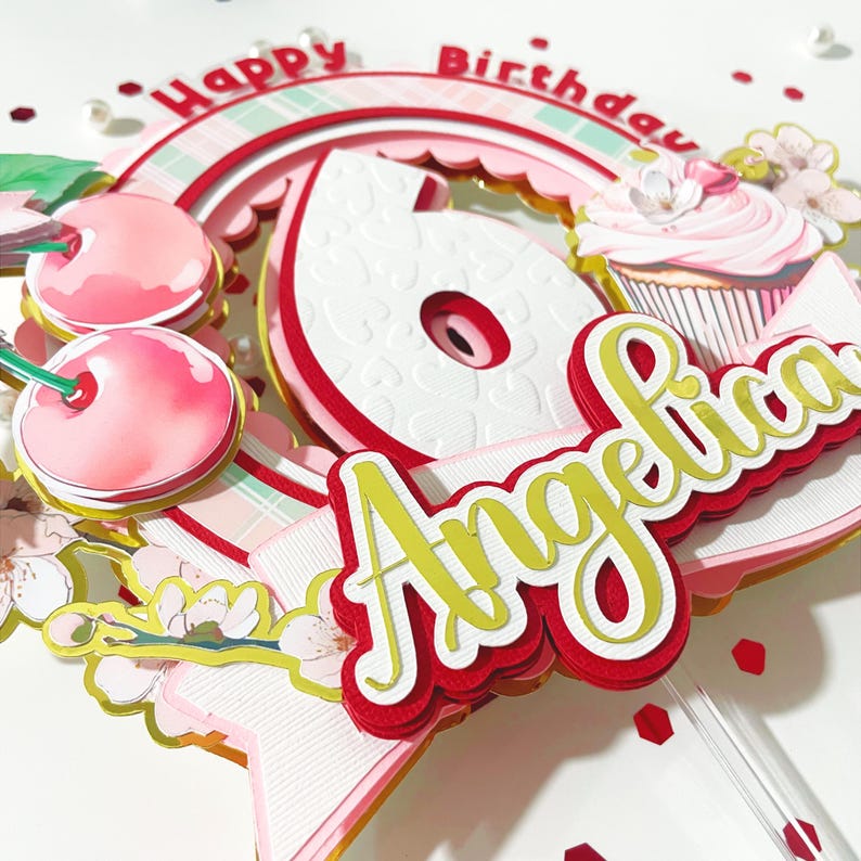 Cherry Cake Topper Coquette Bow and Cherries Birthday Party - Etsy