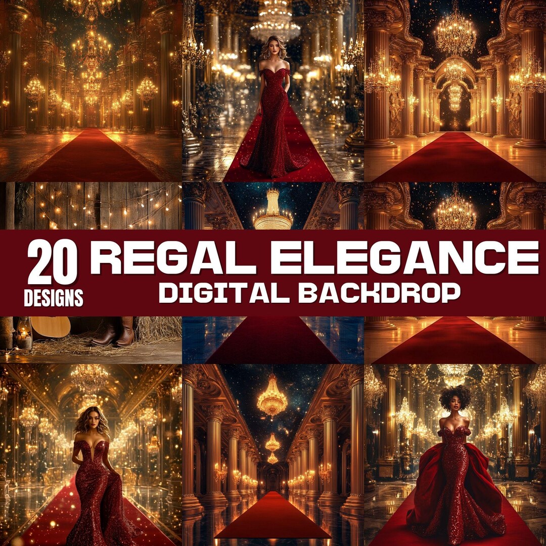 20 Regal Elegance Digital Backdrops | Red Carpet Royalty Backgrounds ...