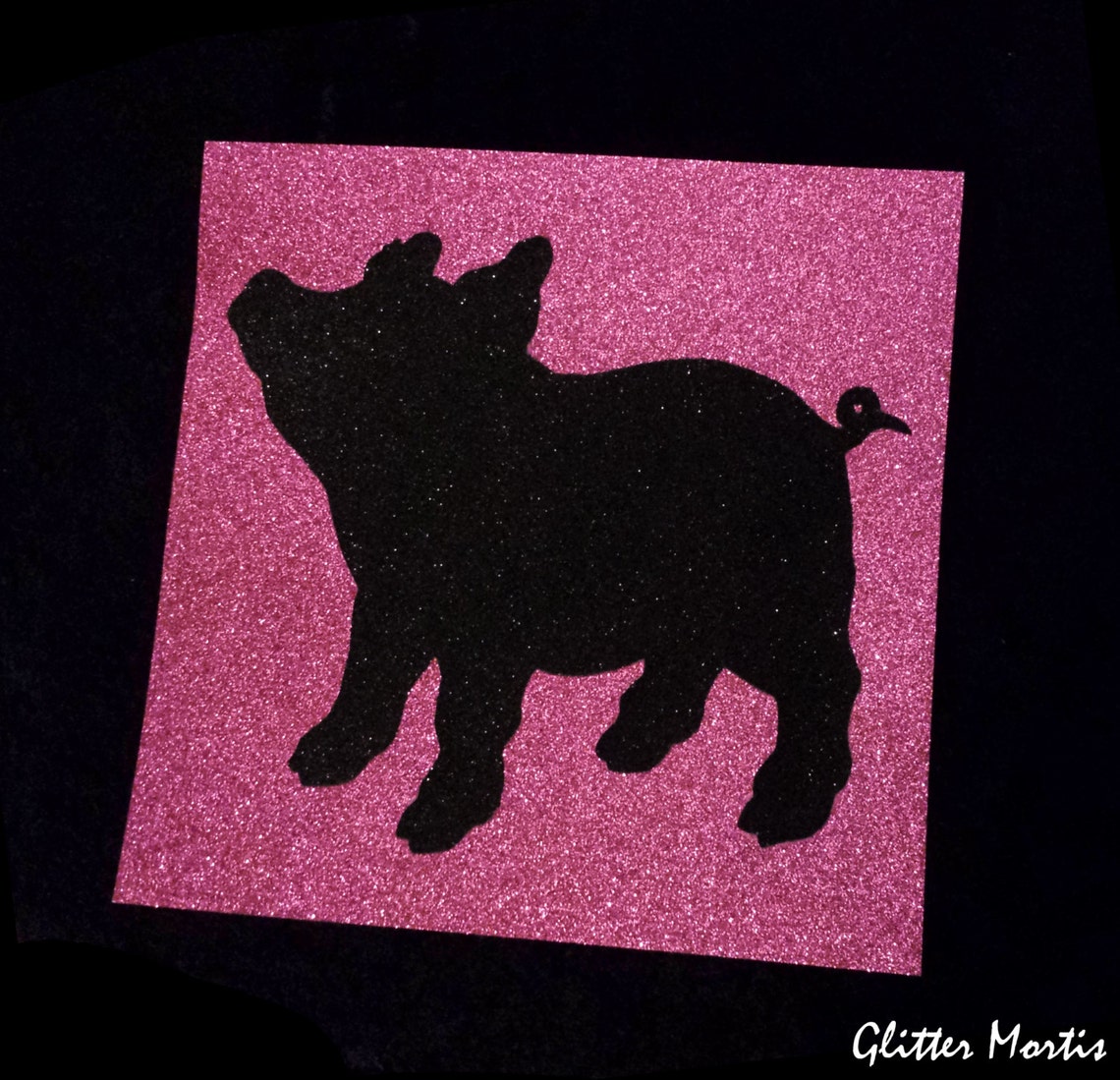 Cute Pig Glitter Art • Children's Piggy Home Decor • Kid's Barnyard ...