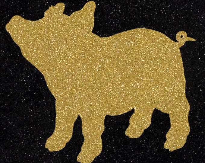 Cute Pig Glitter Art • Children's Piggy Home Decor • Kid's Barnyard ...