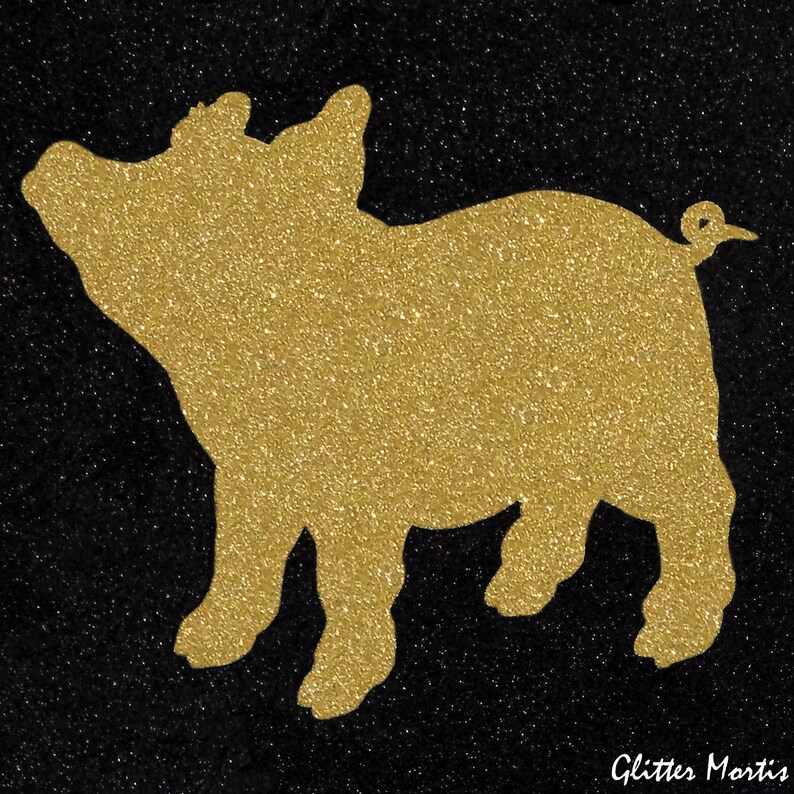 Cute Pig Glitter Art • Children's Piggy Home Decor • Kid's Barnyard ...