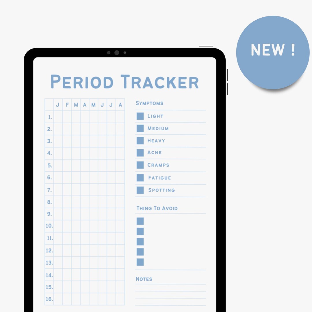 PRINTABLE PERIOD TRACKER, Menstrual Cycle Tracker Pdf, Digital Period ...