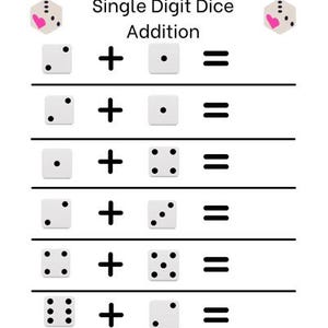 Valentines Addition Worksheet - Etsy