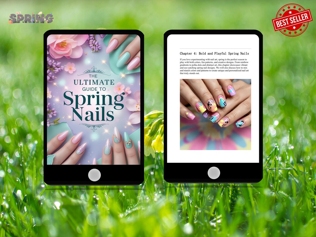 Spring Nail Art Tutorial | Digital Guide | Nail Designs PDF | DIY ...