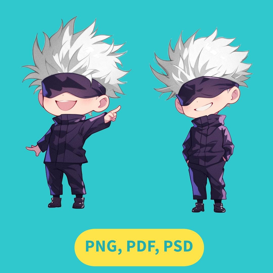 Gojo Chibi Instant Download – Jujutsu Kaisen Anime Clipart, PSD, PDF ...
