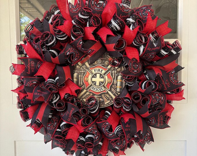 Fireman Wreath, Firefighter Wreath, Hero Wreath, American Hero Wreath ...