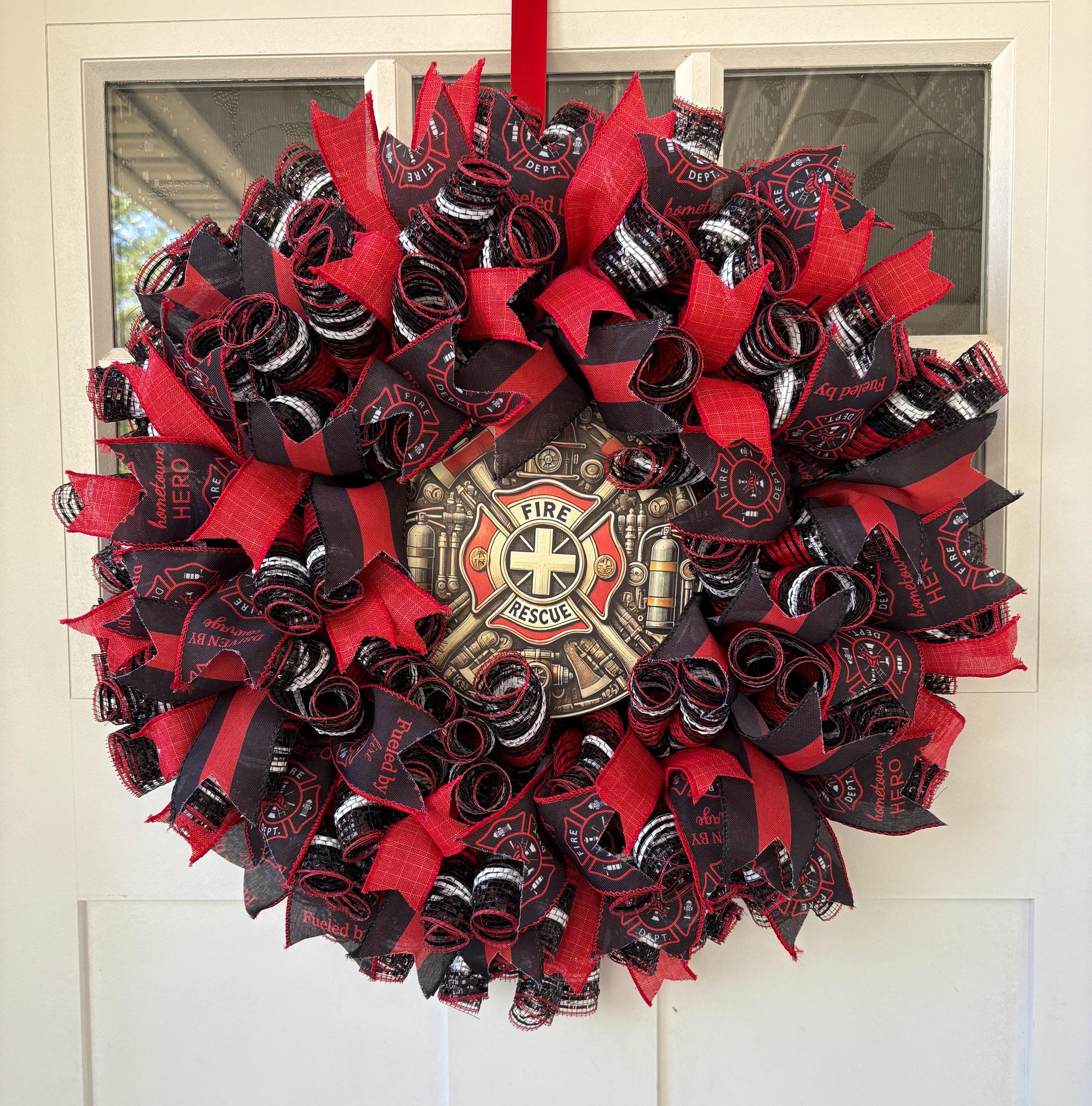 Fireman Wreath, Firefighter Wreath, Hero Wreath, American Hero Wreath ...