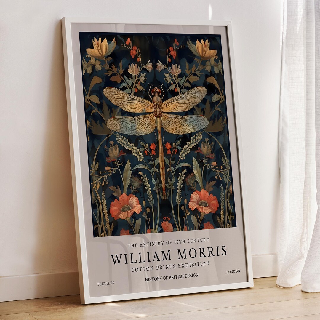 Dragonfly Wall Art, Botanical Art, Dragonfly Print, William Morris ...