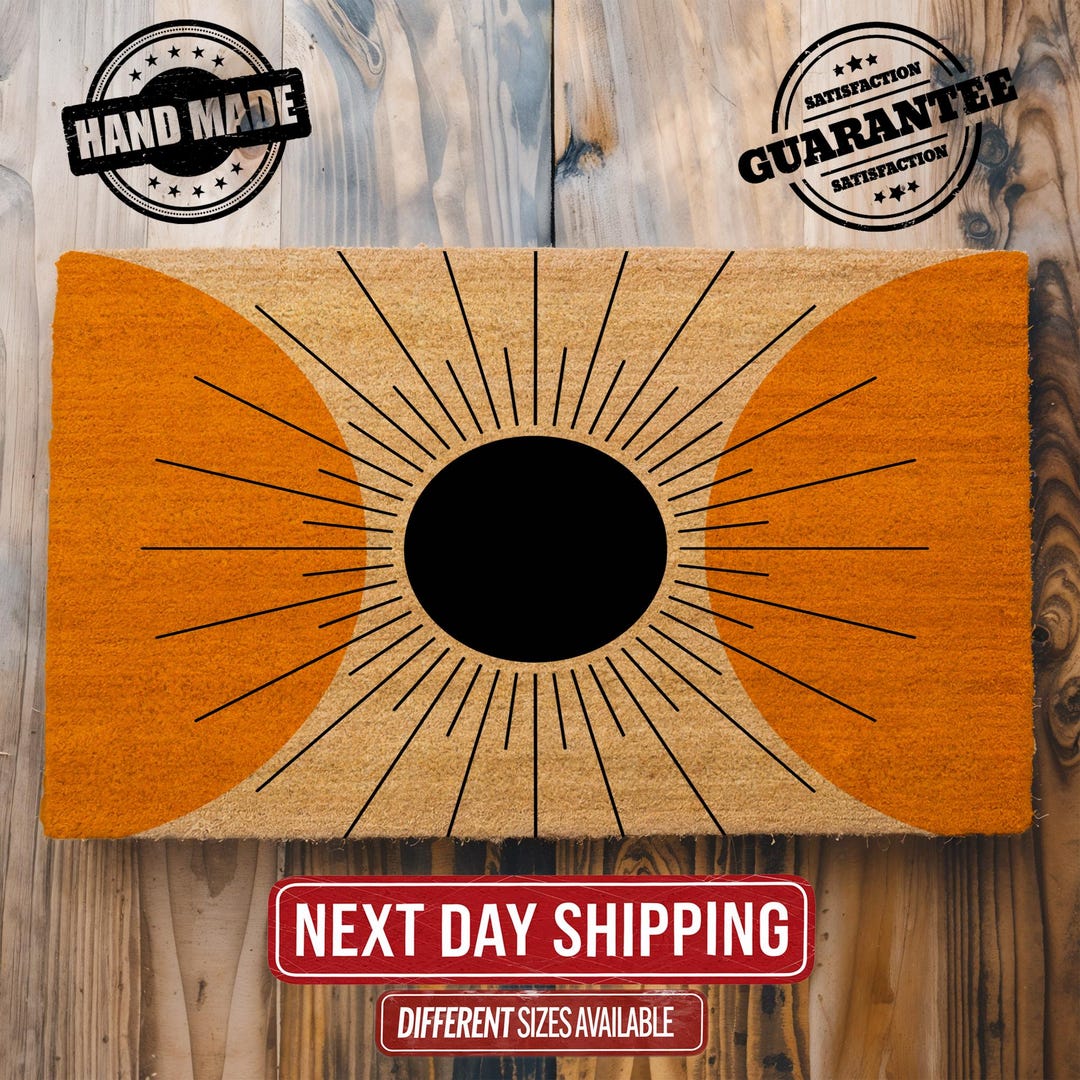 Mid Century Modern Doormat, Welcome Mat, Wedding Gift, Housewarming ...