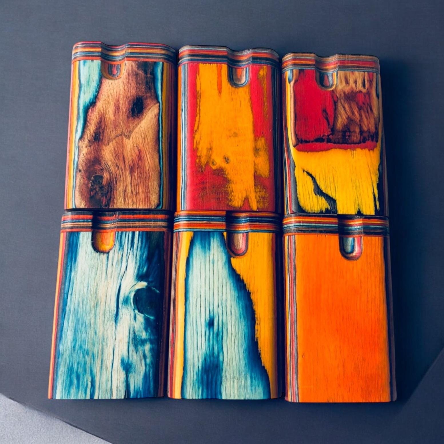Handcrafted Rainbow Wooden Dugout With One Hitter Pipe - Small & Large ...