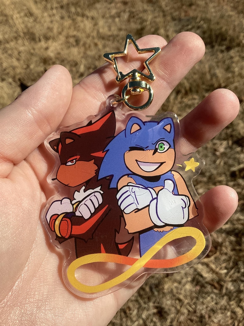 Sonic and Shadow Keychain - Etsy