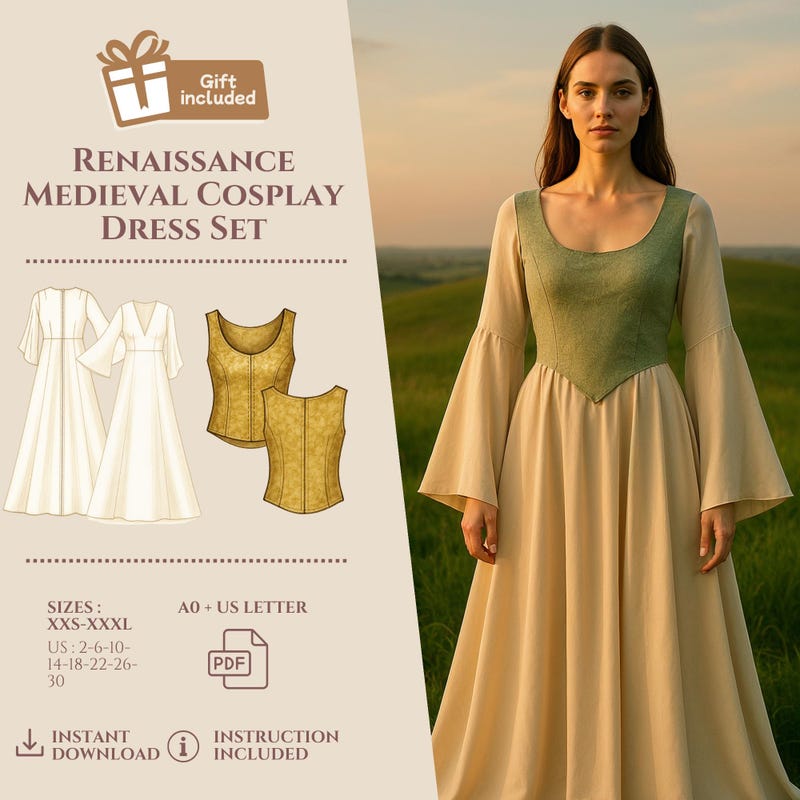 Renaissance Dress Pattern - Etsy