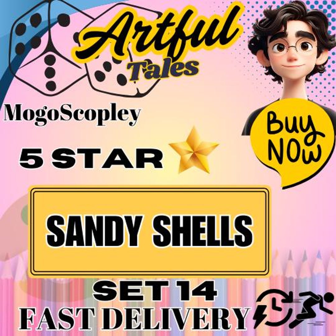 Monopoly Go SANDY SHELLS Sticker 5 Star Set 14 - Etsy