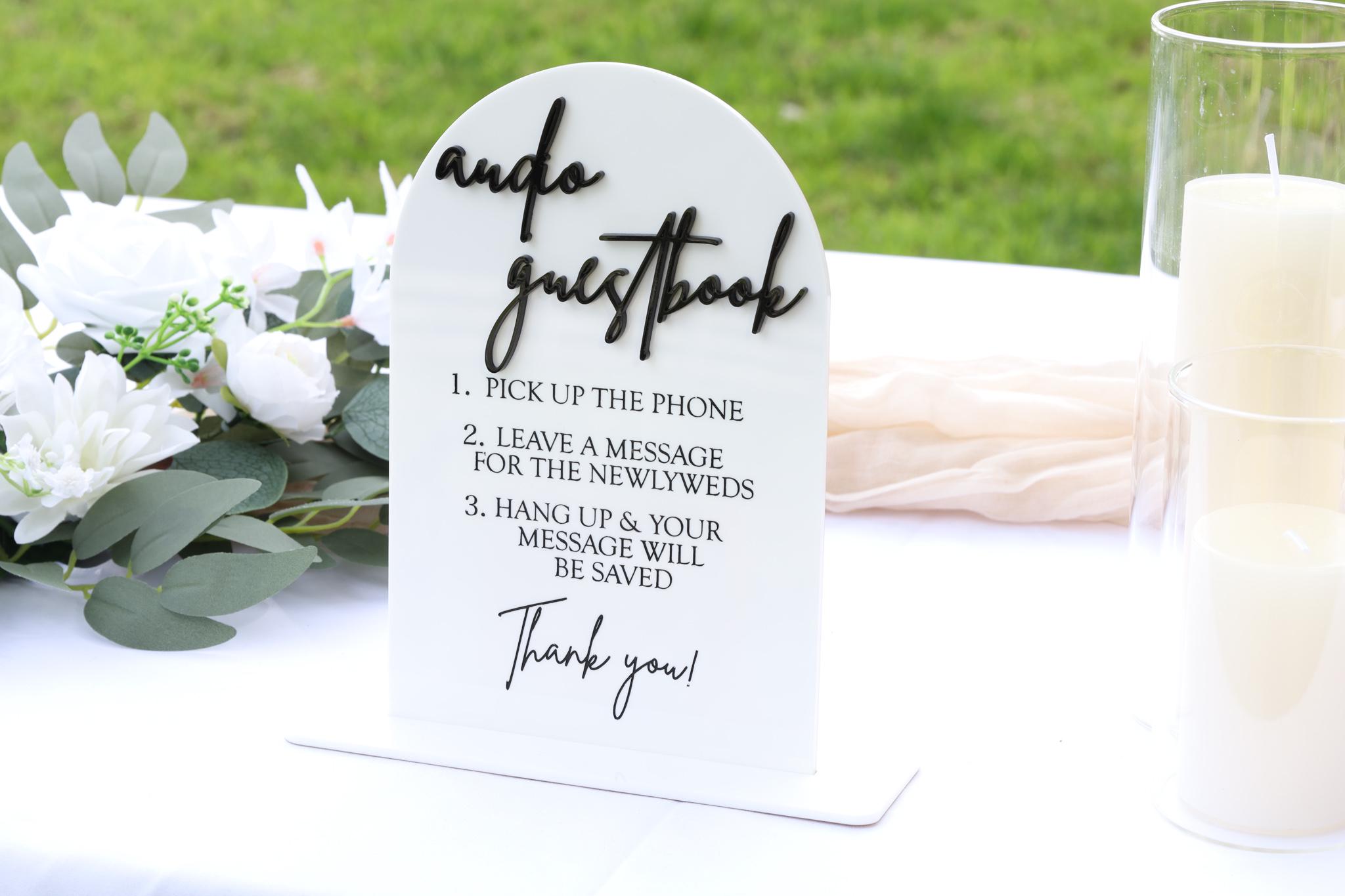 Acrylic Audio Guestbook Sign,wedding Phone Guestbook Sign,wedding Audio ...