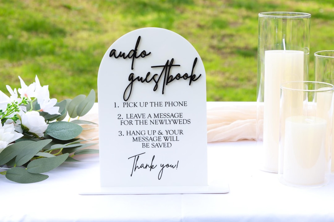 Acrylic Audio Guestbook Sign,wedding Phone Guestbook Sign,wedding Audio ...