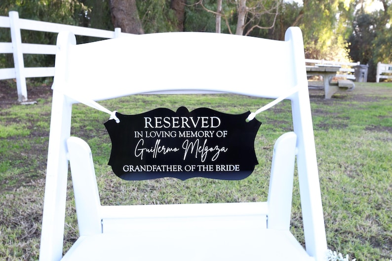 Reserved in Loving Memory,wedding Memorial Sign,remembrance Wedding ...