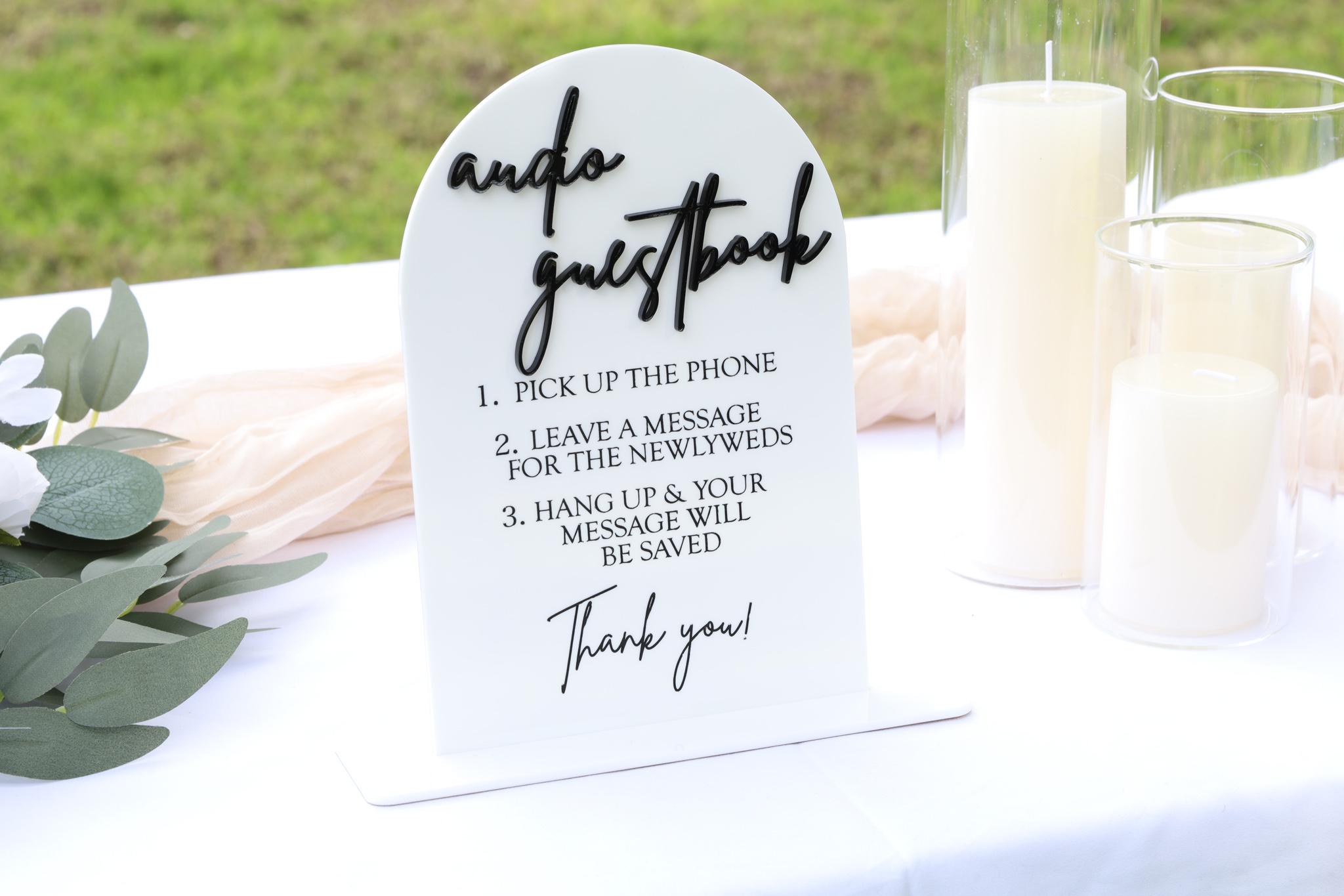 Acrylic Audio Guestbook Sign,wedding Phone Guestbook Sign,wedding Audio ...