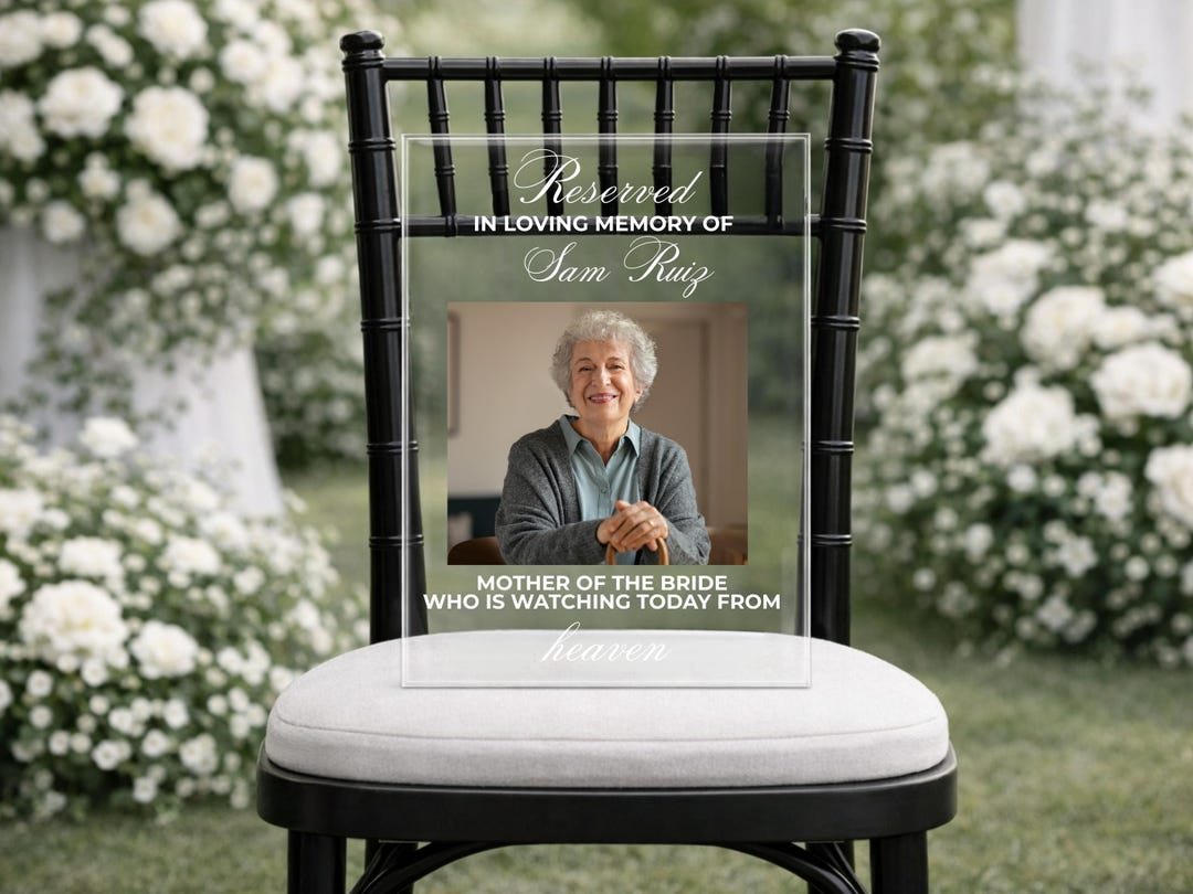 Reserved Memorial Chair Sign, in Loving Memory Wedding Sign,wedding ...