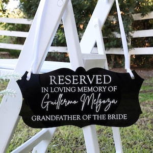 Reserved in Loving Memory,wedding Memorial Sign,remembrance Wedding ...