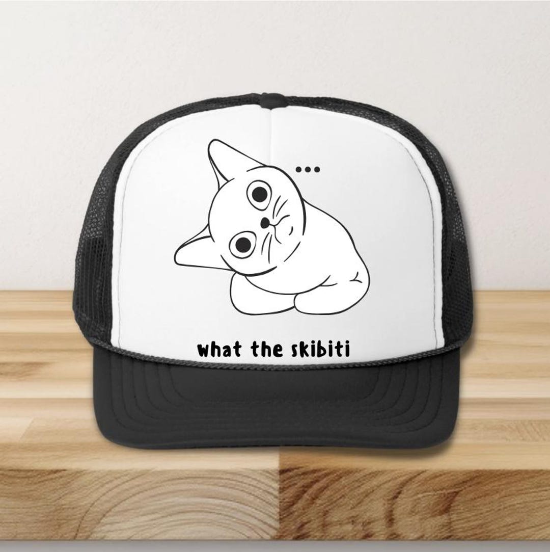 Funny Cartoon Cat Trucker Hat, Meme Gift - Etsy