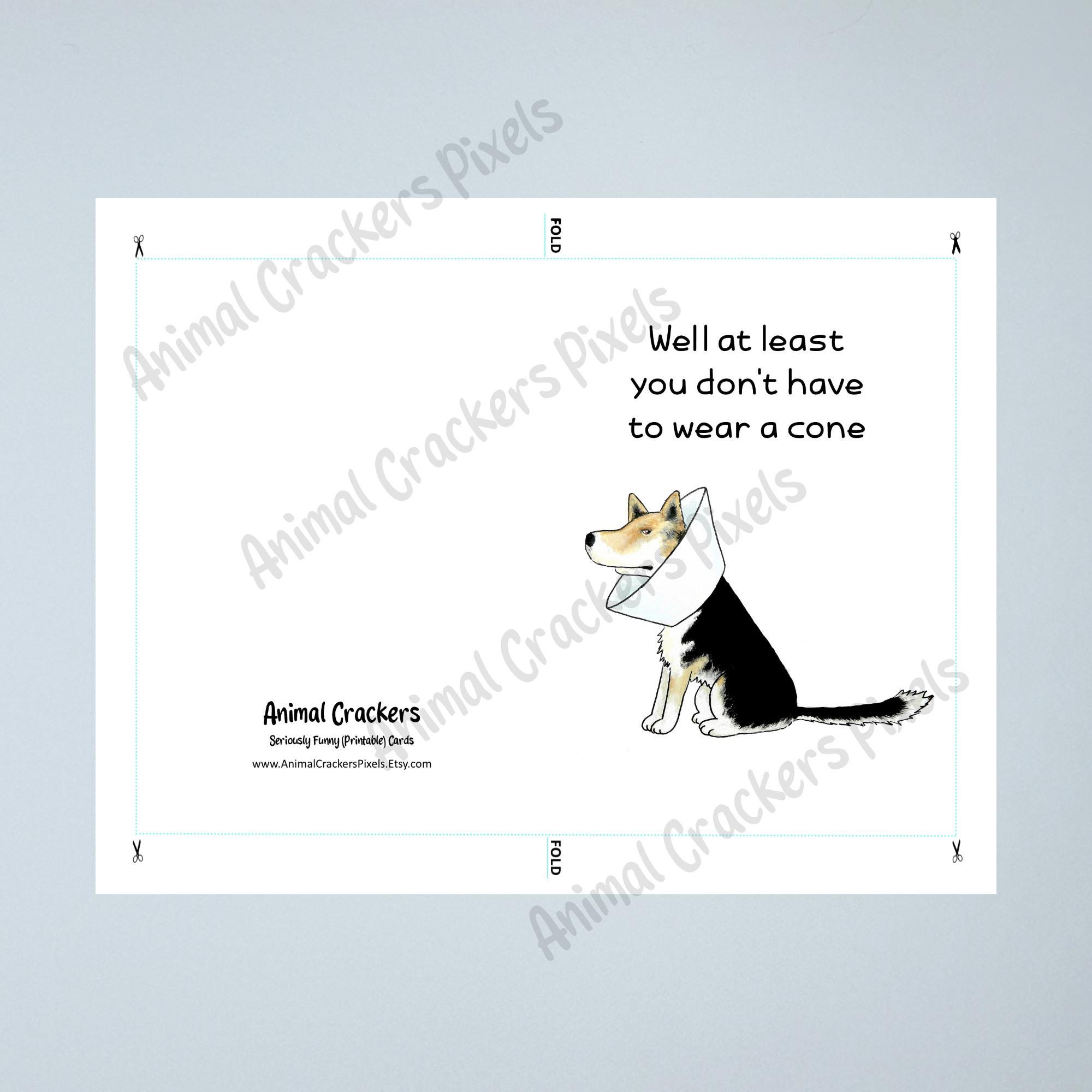 Funny Dog Get Well Card – INSTANT DOWNLOAD – Printable Card – at Least ...