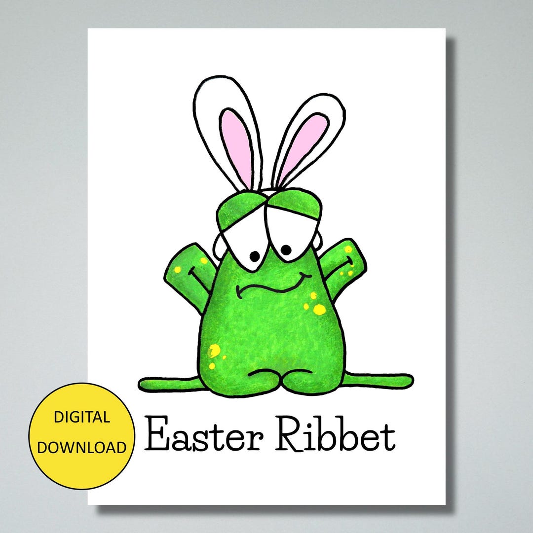 Funny Frog Easter Card Postcard - INSTANT DOWNLOAD - Printable Card ...