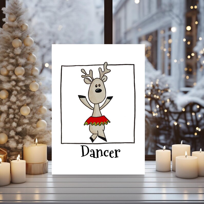 Funny Dancer Christmas Card and Post Card - Printable Card and Postcard ...