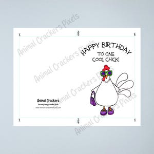 Funny Chicken Birthday Card – INSTANT DOWNLOAD – Printable Card - Happy ...