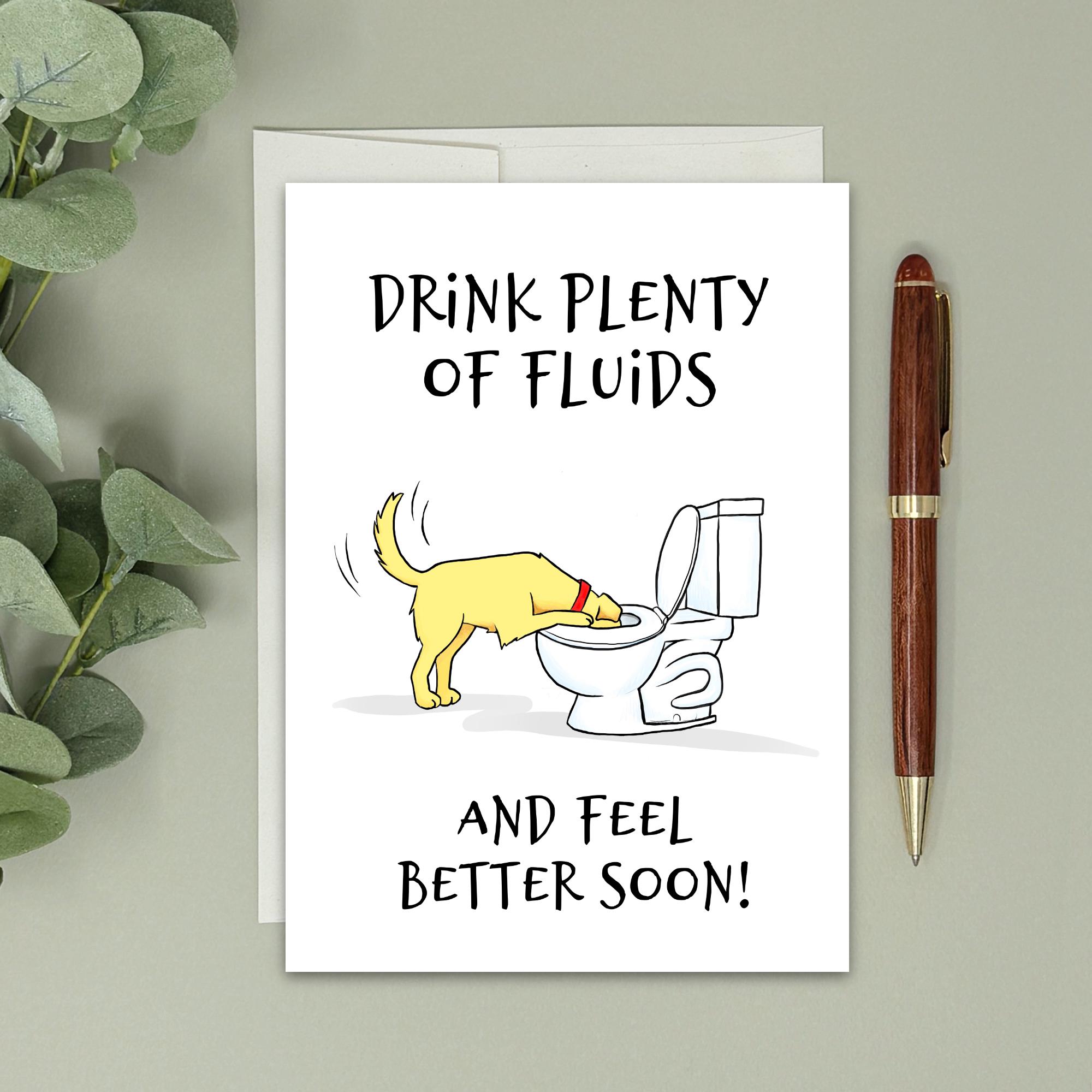Funny Dog Get Well Card – INSTANT DOWNLOAD – Printable Card – Drink ...