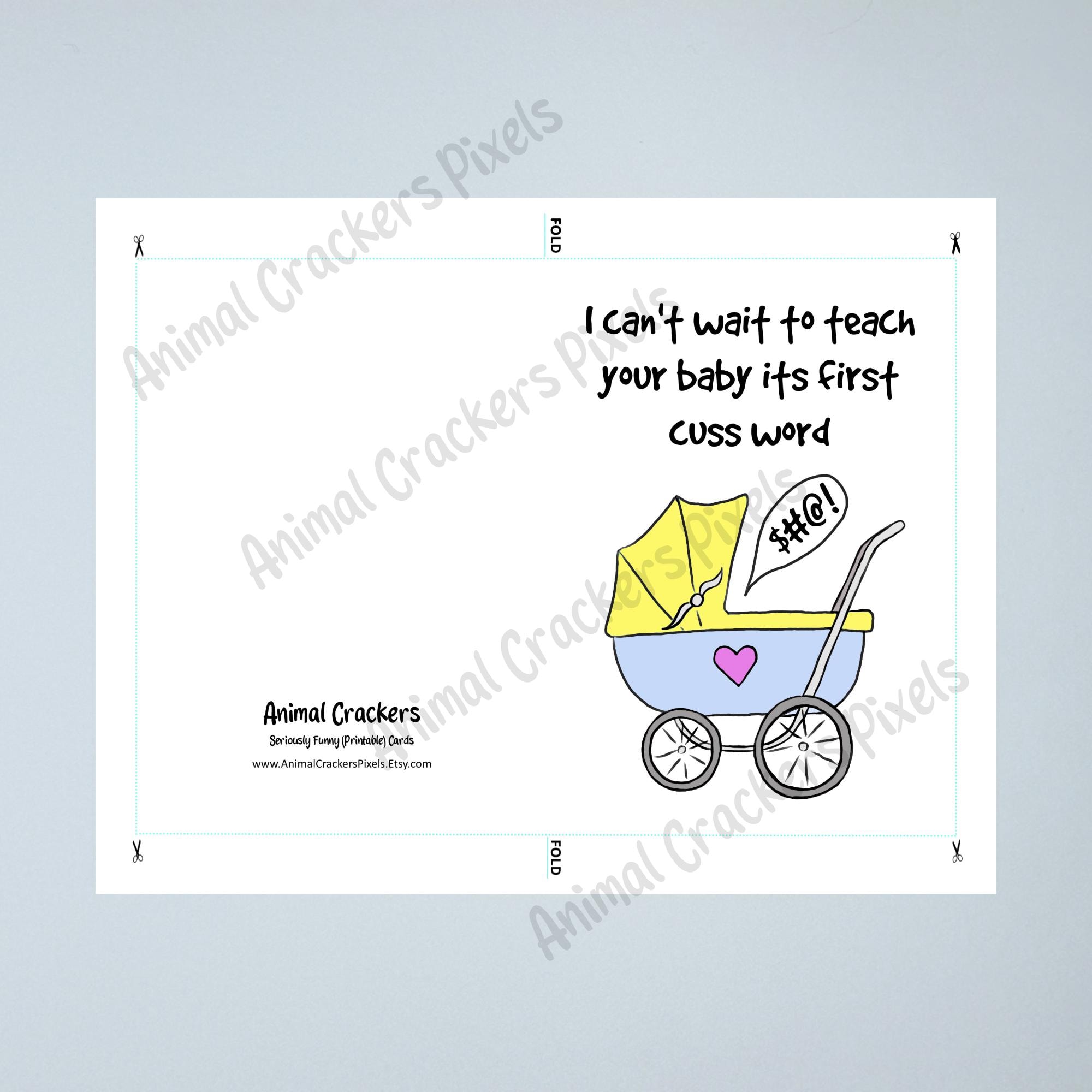 Funny Baby Congratulations Card - INSTANT DOWNLOAD – Printable Card - I ...