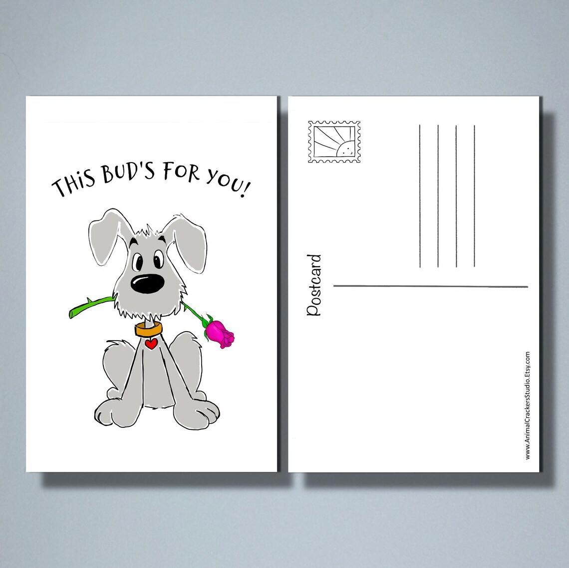 Funny Dog Card & Postcard Set: This Bud's for You! (instant Download ...