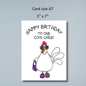 Funny Chicken Birthday Card – INSTANT DOWNLOAD – Printable Card - Happy ...