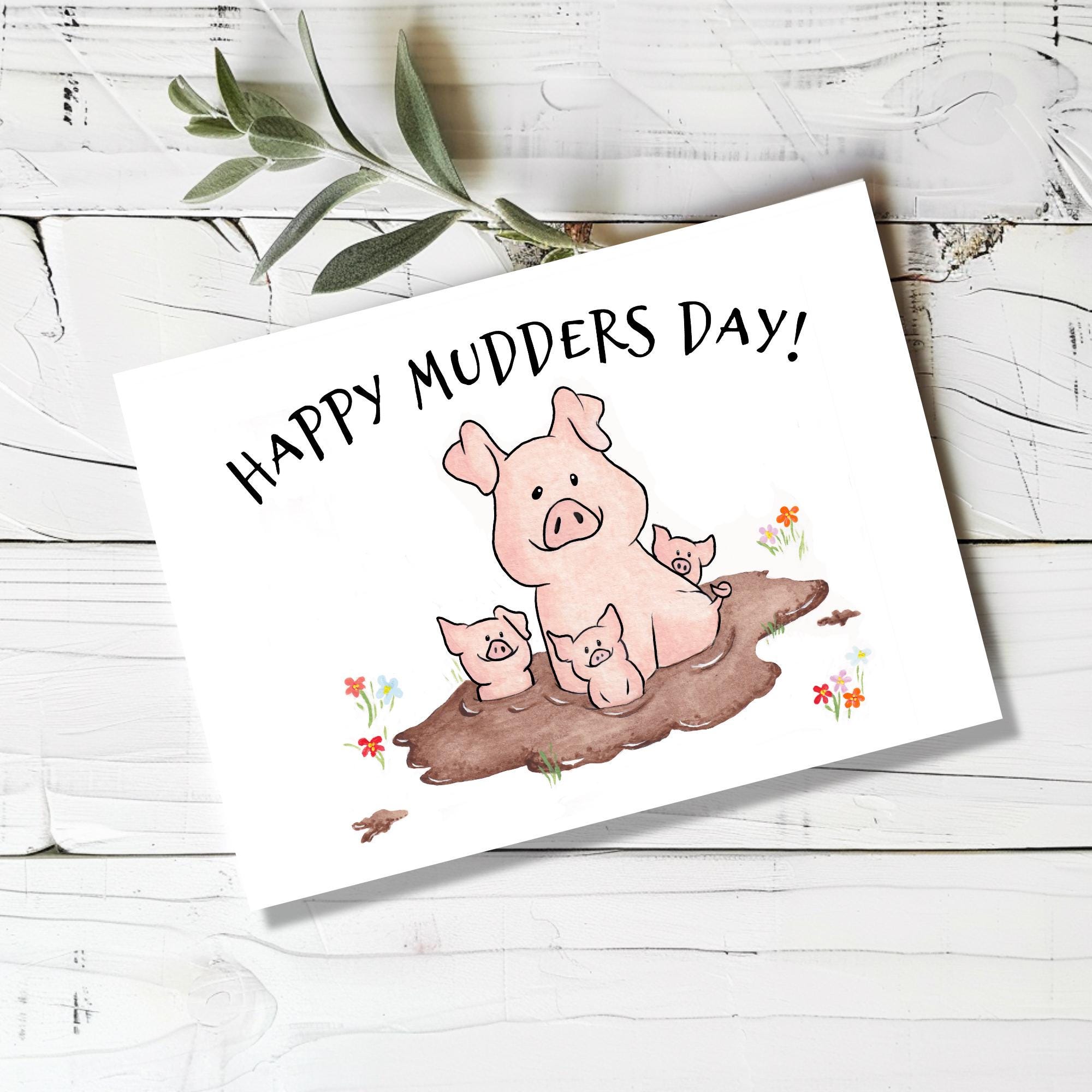Funny Pig Mother's Day Card – INSTANT DOWNLOAD – Printable Card – Happy ...
