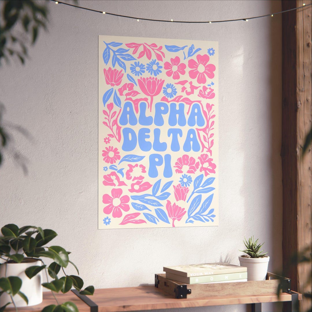 Alpha Delta Pi Sorority Poster, Matte Vertical Wall Art, Greek Life ...