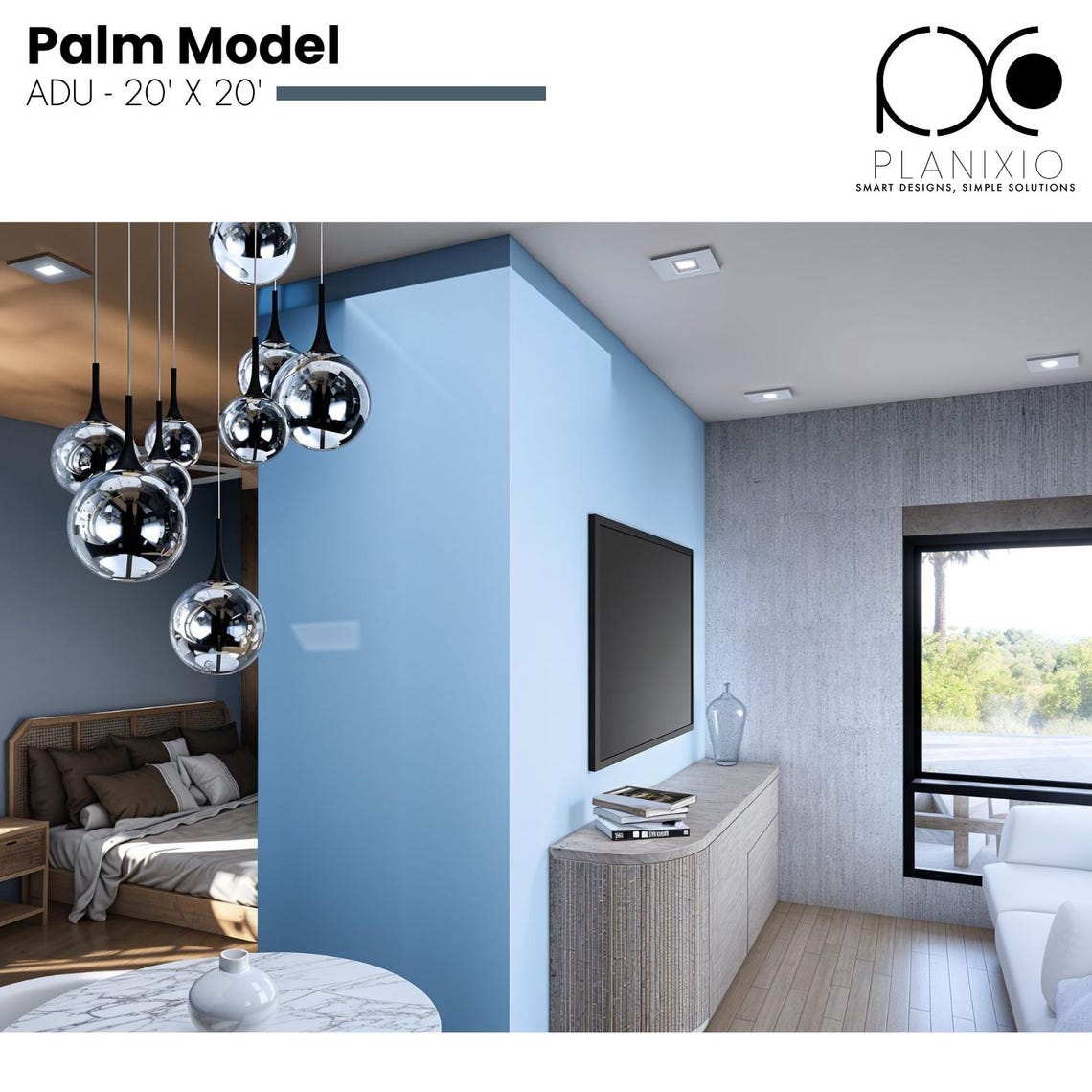 Studio ADU House Plan PDF | 20x20 Tiny Home Design | Guest House ...