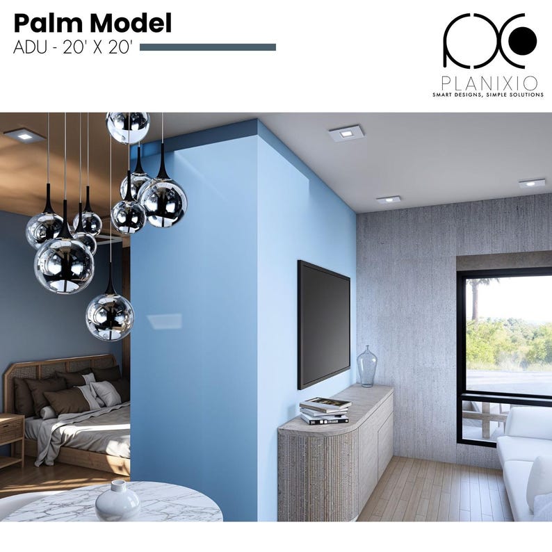 Studio ADU House Plan PDF | 20x20 Tiny Home Design | Guest House ...