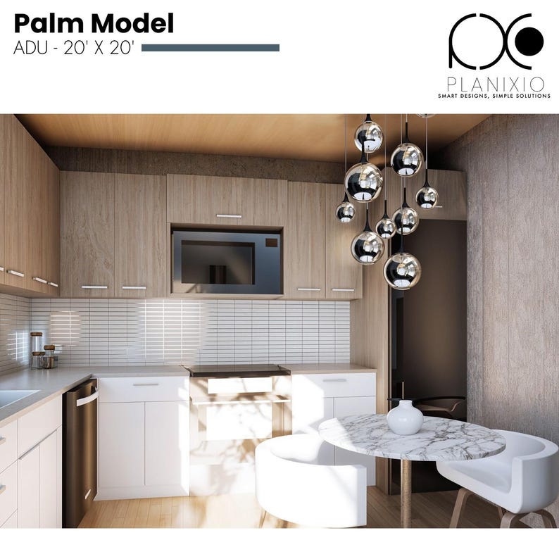 Studio ADU House Plan PDF | 20x20 Tiny Home Design | Guest House ...