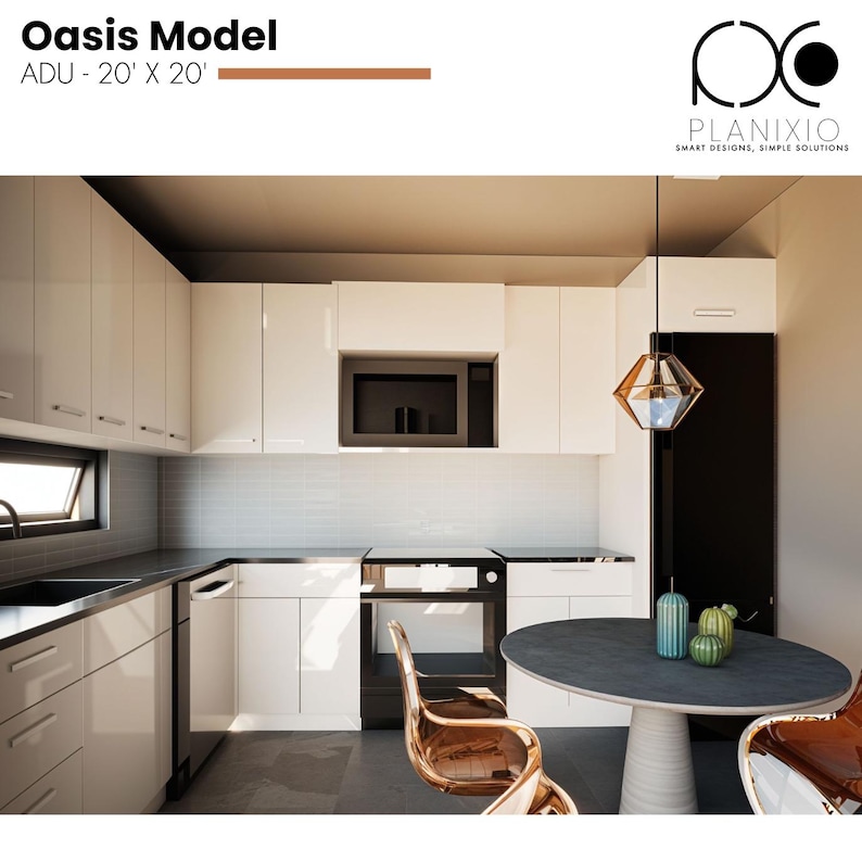 Studio ADU House Plan PDF | 20x20 Tiny Home Design | Guest House ...