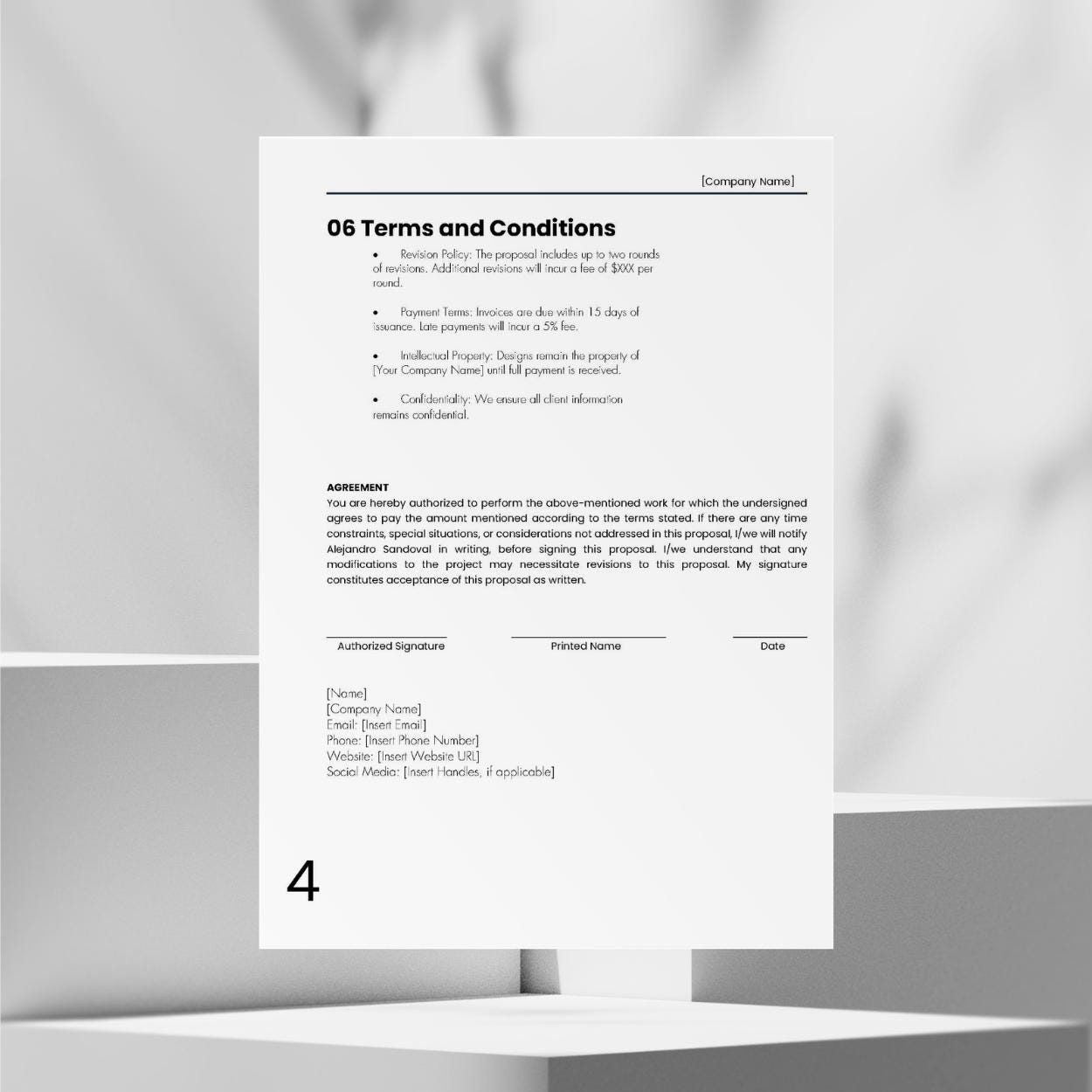 Architectural Proposal Template | Editable Contract for Architects ...